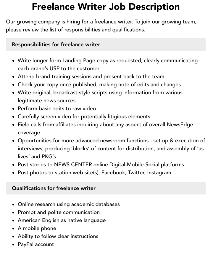 Freelance Writer Job Description Velvet Jobs Freelance Writer Job Description Velvet Jobs