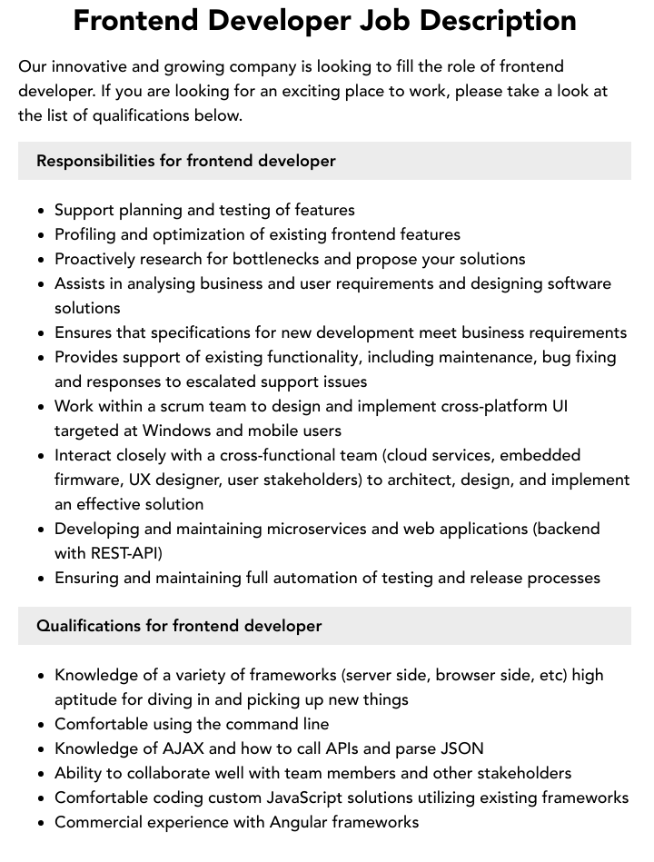 What Are The Roles And Responsibilities Of Front End Developer