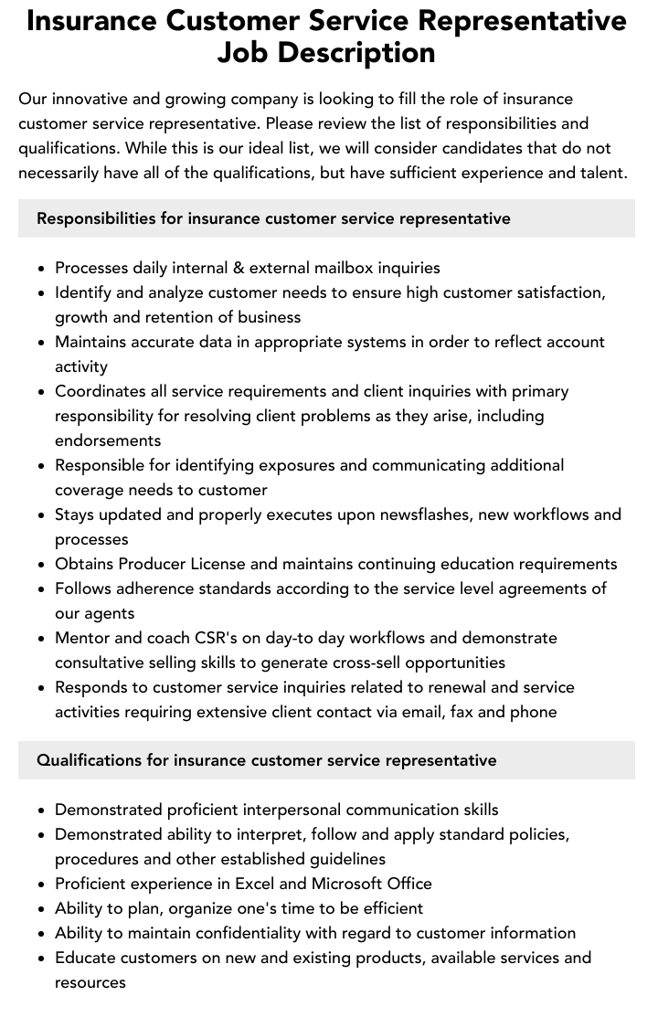 Roles And Responsibilities Of Customer Service Officer