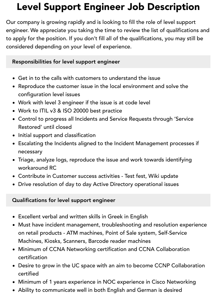 Field Support Engineer Job Description At Indiana Seery Blog