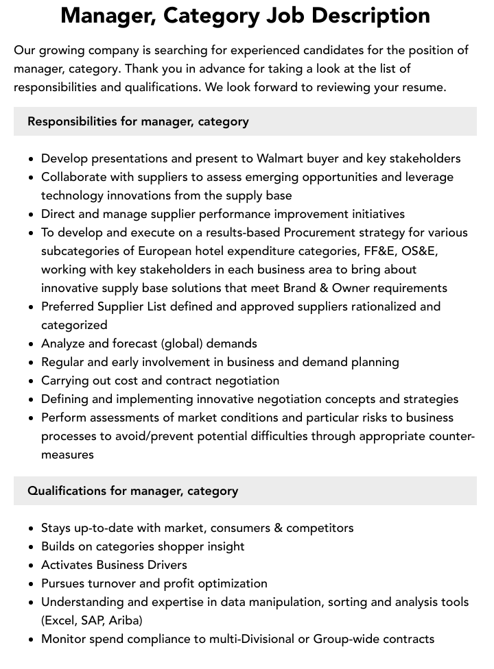 Manager Category Job Description Velvet Jobs Manager Category Job Description Velvet Jobs