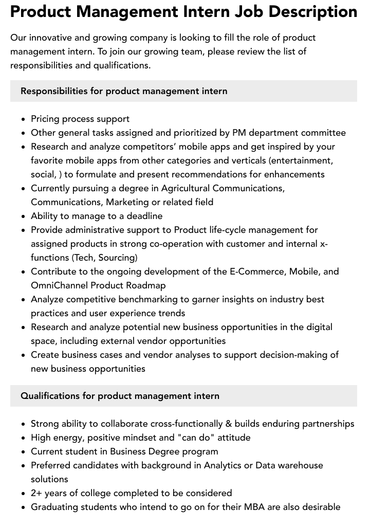 Product Management Intern Job Description Velvet Jobs Product Management Intern Job Description Velvet Jobs