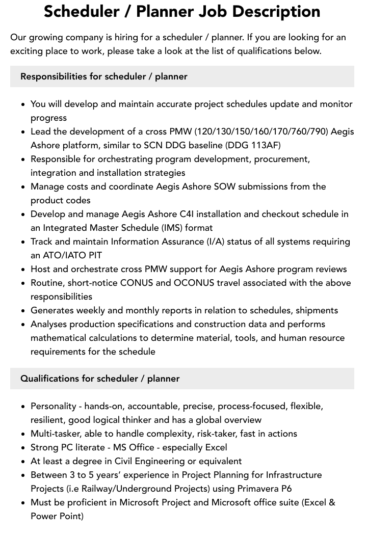 Scheduler Planner Job Description Velvet Jobs Scheduler Planner Job Description Velvet Jobs