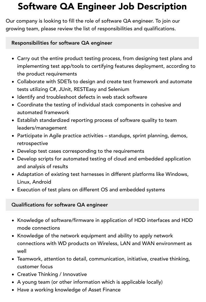 Qa Engineer Roles And Responsibilities