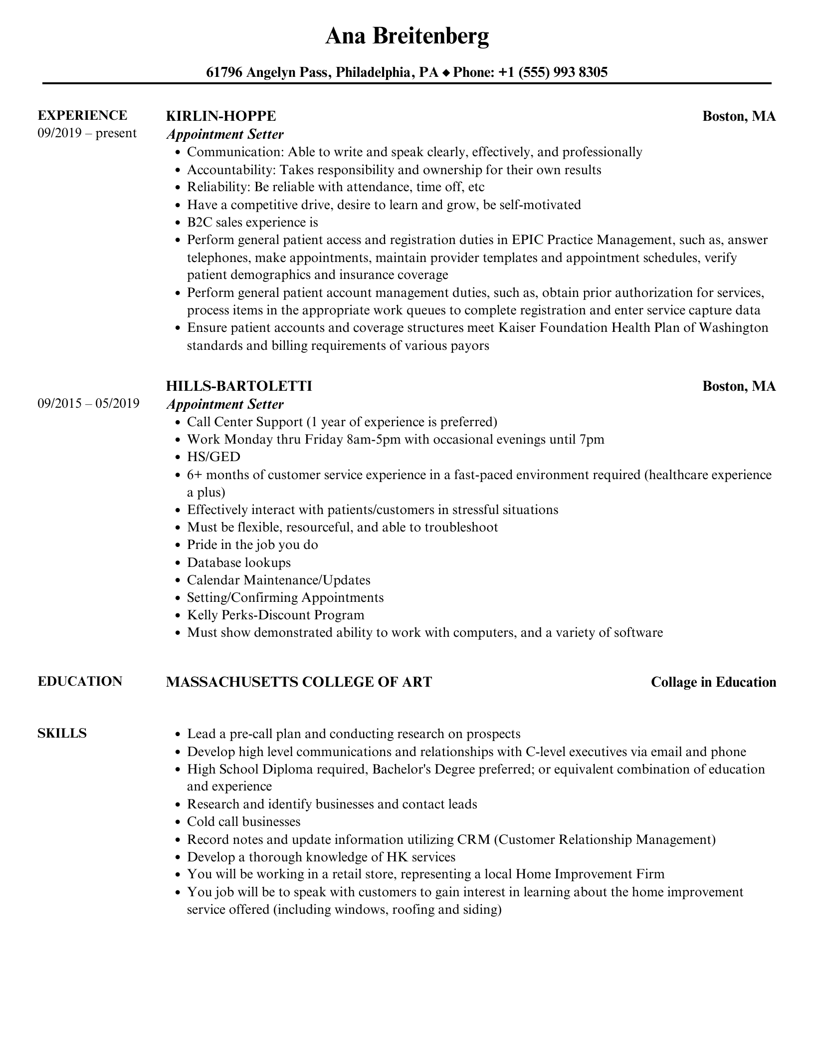 Appointment Setter Resume Samples Velvet Jobs Appointment Setter Resume Samples Velvet Jobs