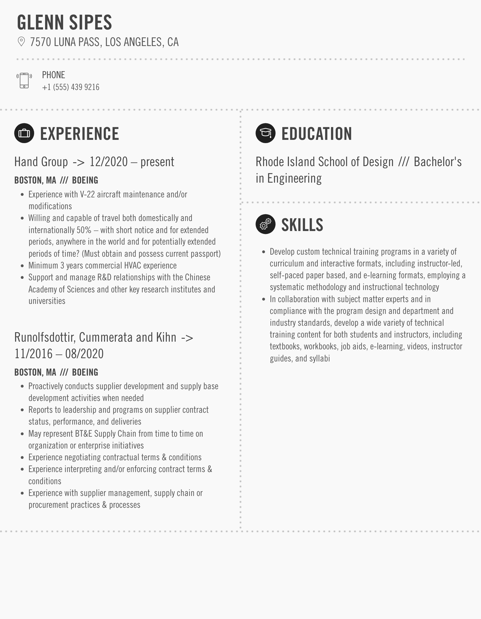 Boeing Resume Samples Velvet Jobs