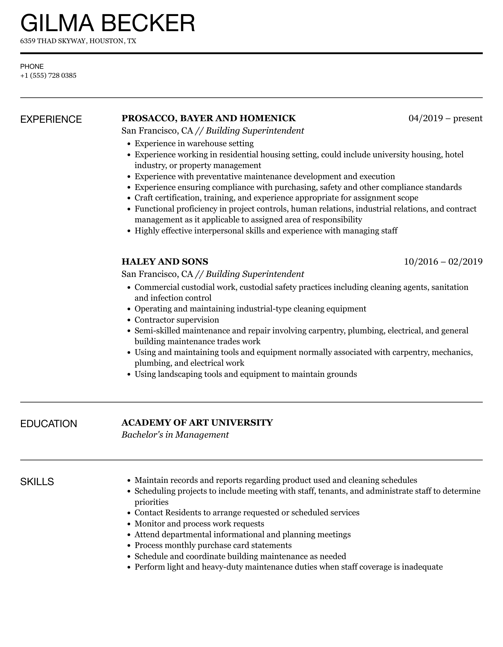 Building Superintendent Resume StephenCurley Blog