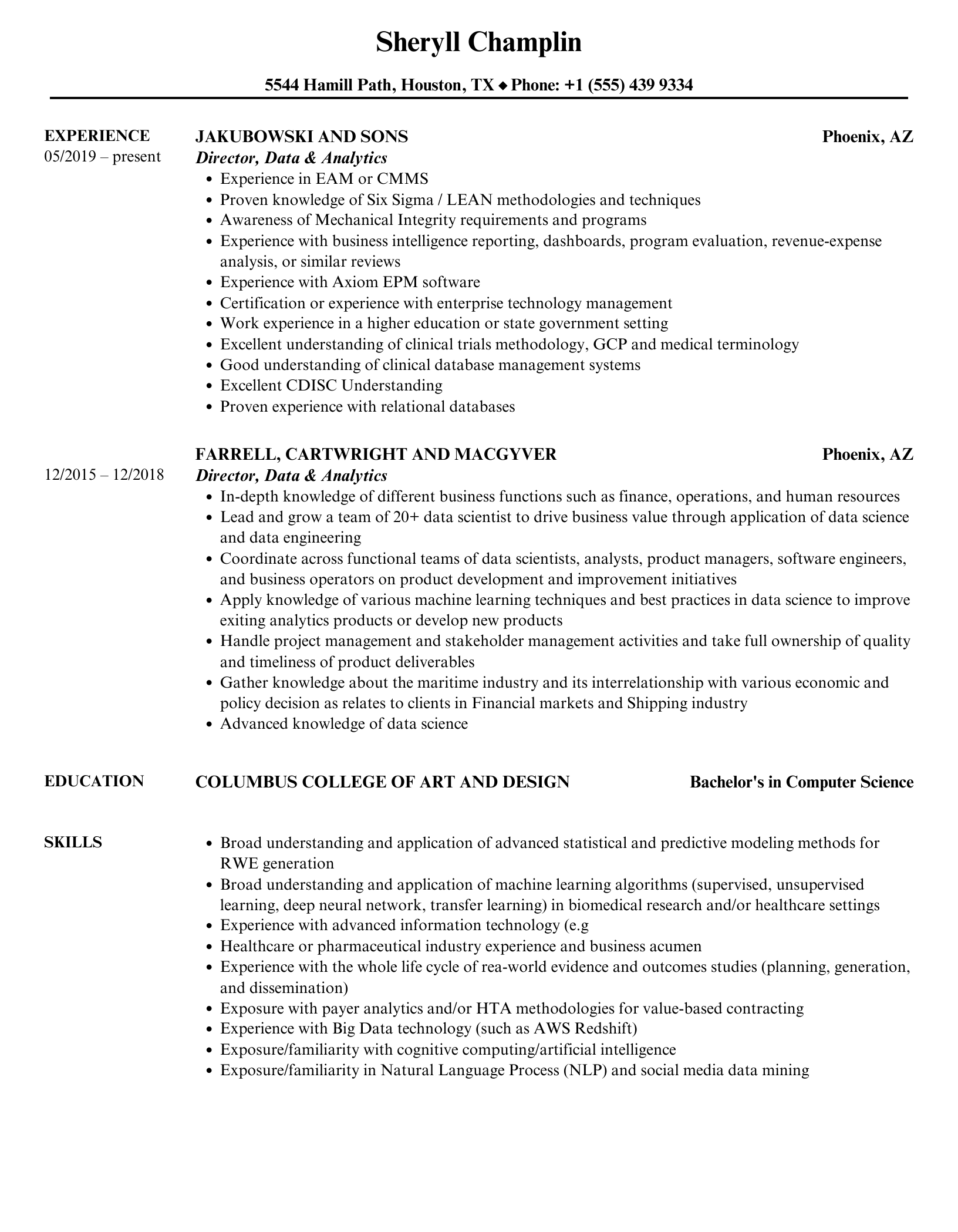 Director Data Analytics Resume Samples Velvet Jobs Director Data Analytics Resume Samples Velvet Jobs