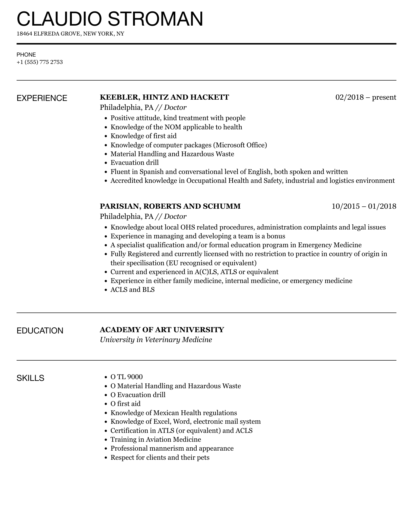 Dr Resume Sample 2006luigi Dr Resume Sample 2006luigi