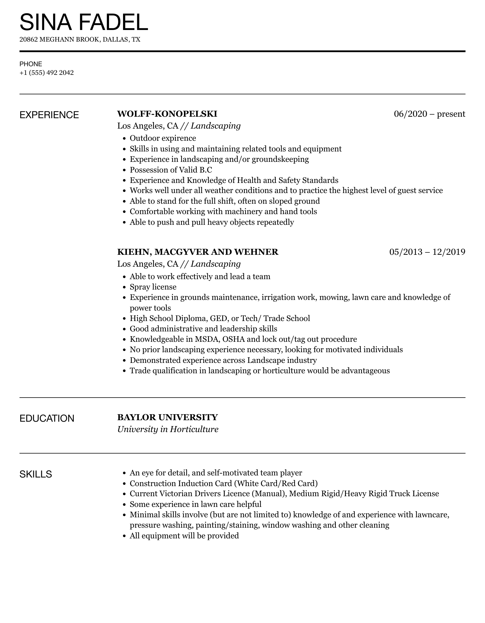 Lawn Care Resume ShirleyHorne Blog