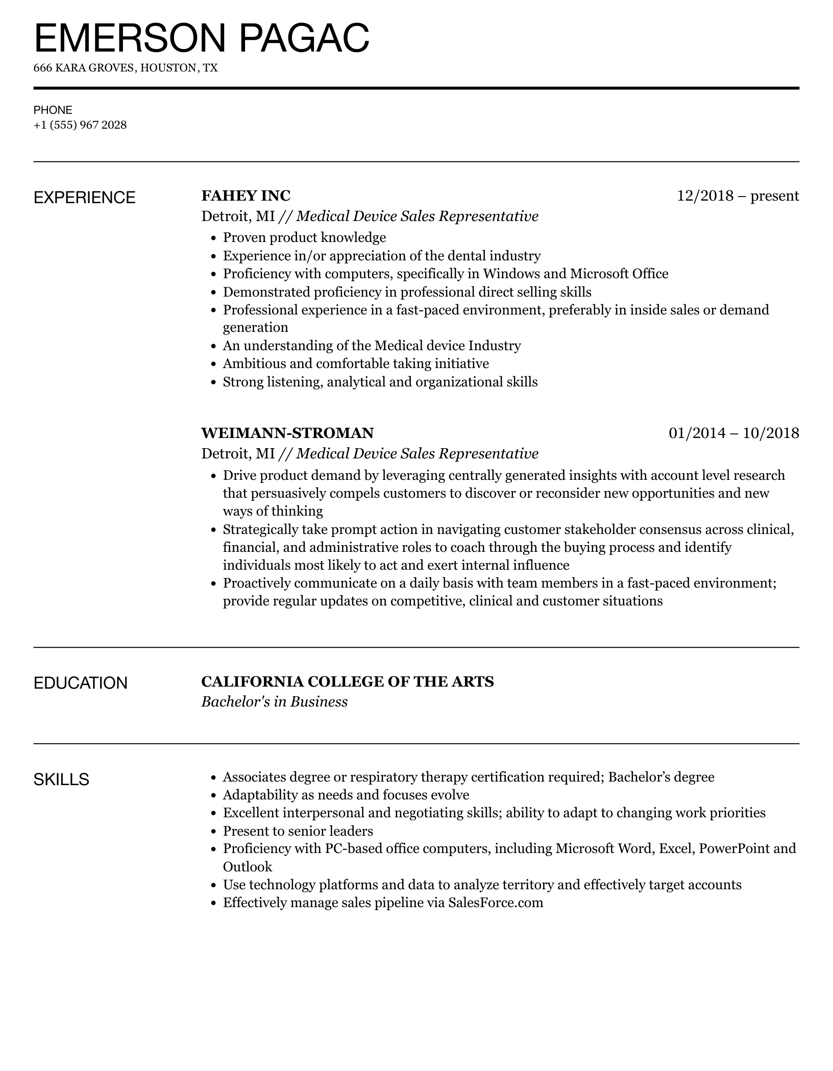 Medical Device Sales Representative Resume Samples Velvet Jobs