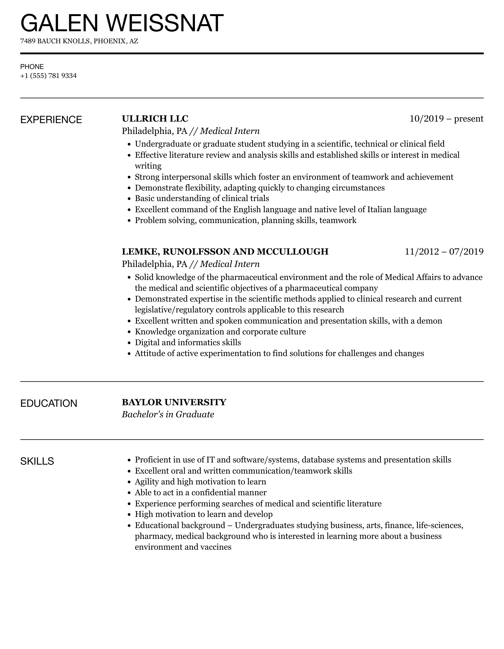 Student Resumes For Internships Student Resumes For Internships