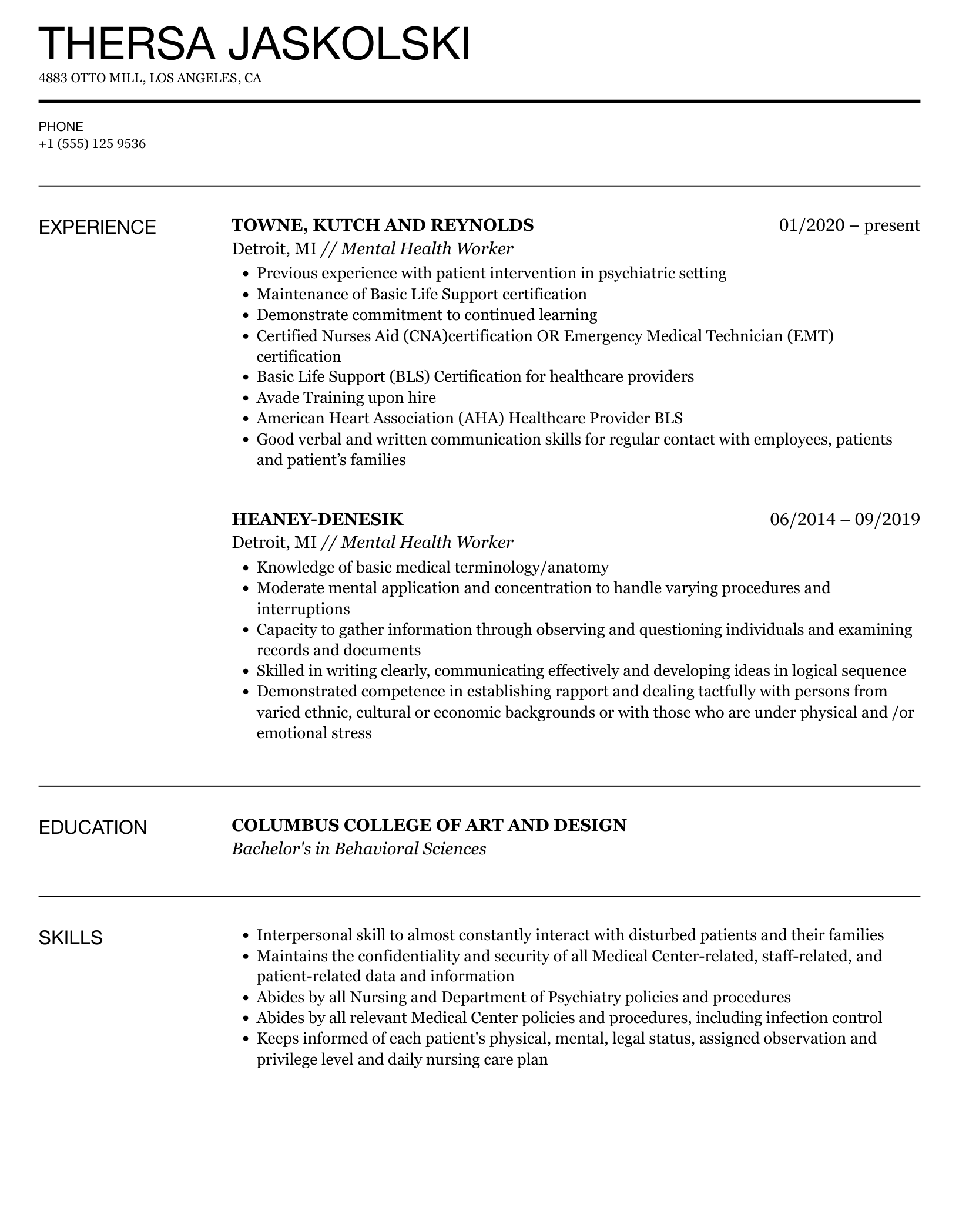 Mental Health Resume Cbgbdafagcggeeac