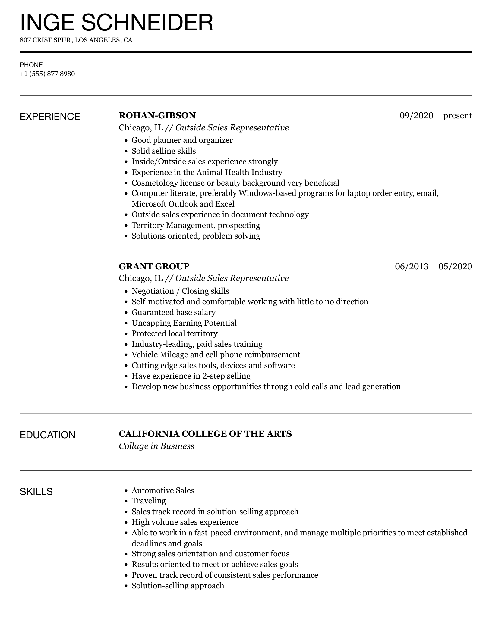 Outside Sales Representative Job Description Resume Adhiayu