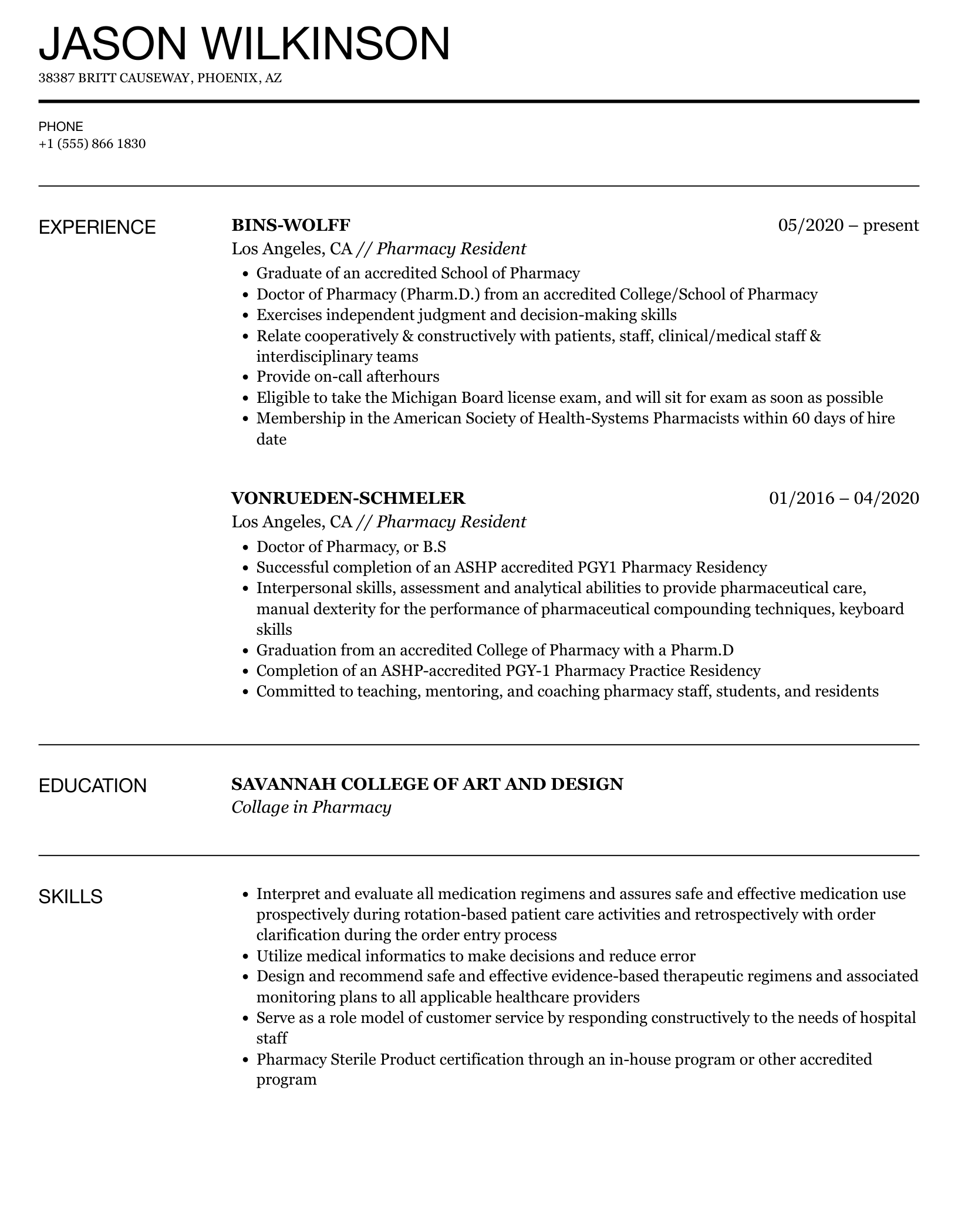 Pharmacy Resident Resume Samples Velvet Jobs Pharmacy Resident Resume Samples Velvet Jobs