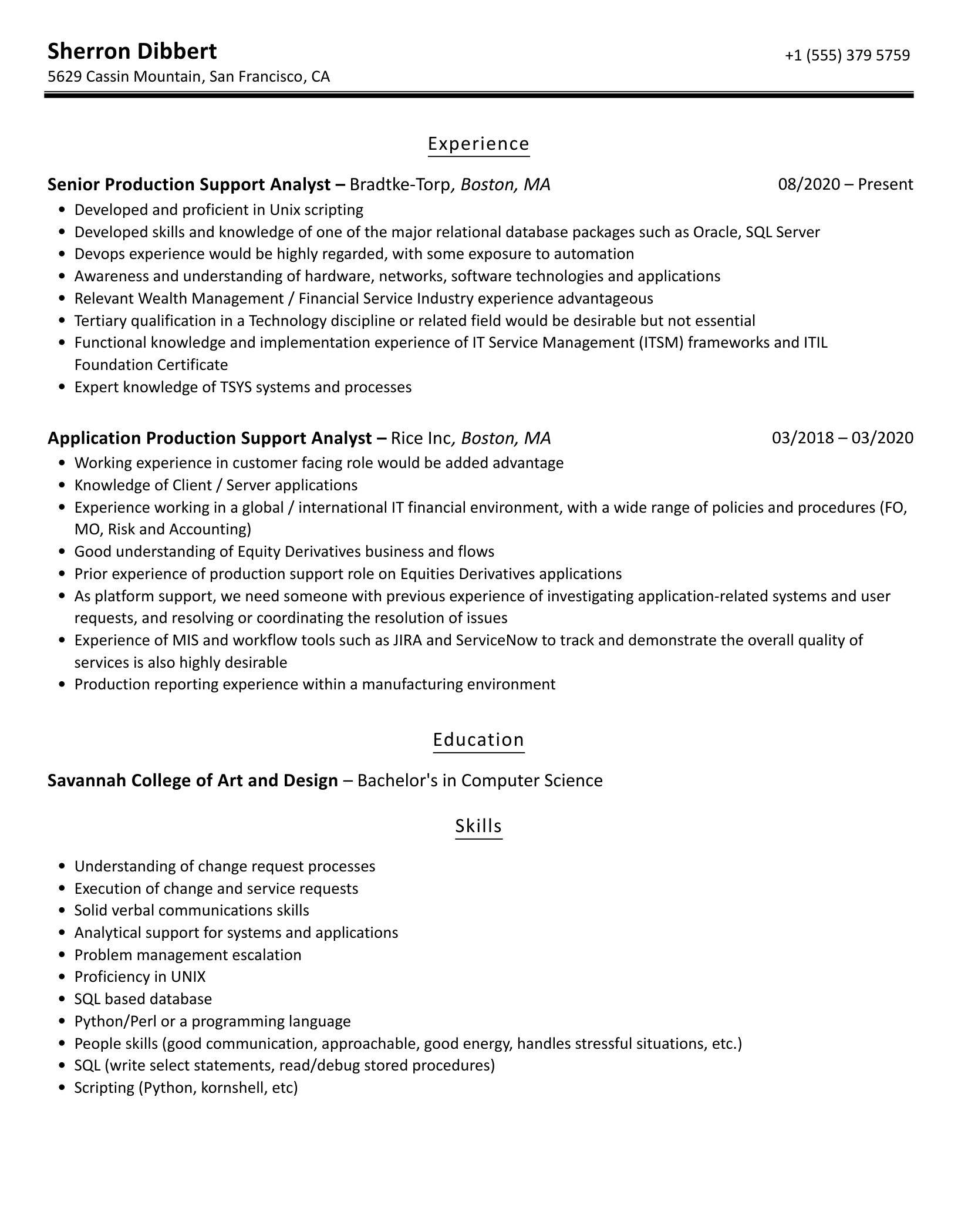 Production Support Analyst Resume Samples Velvet Jobs