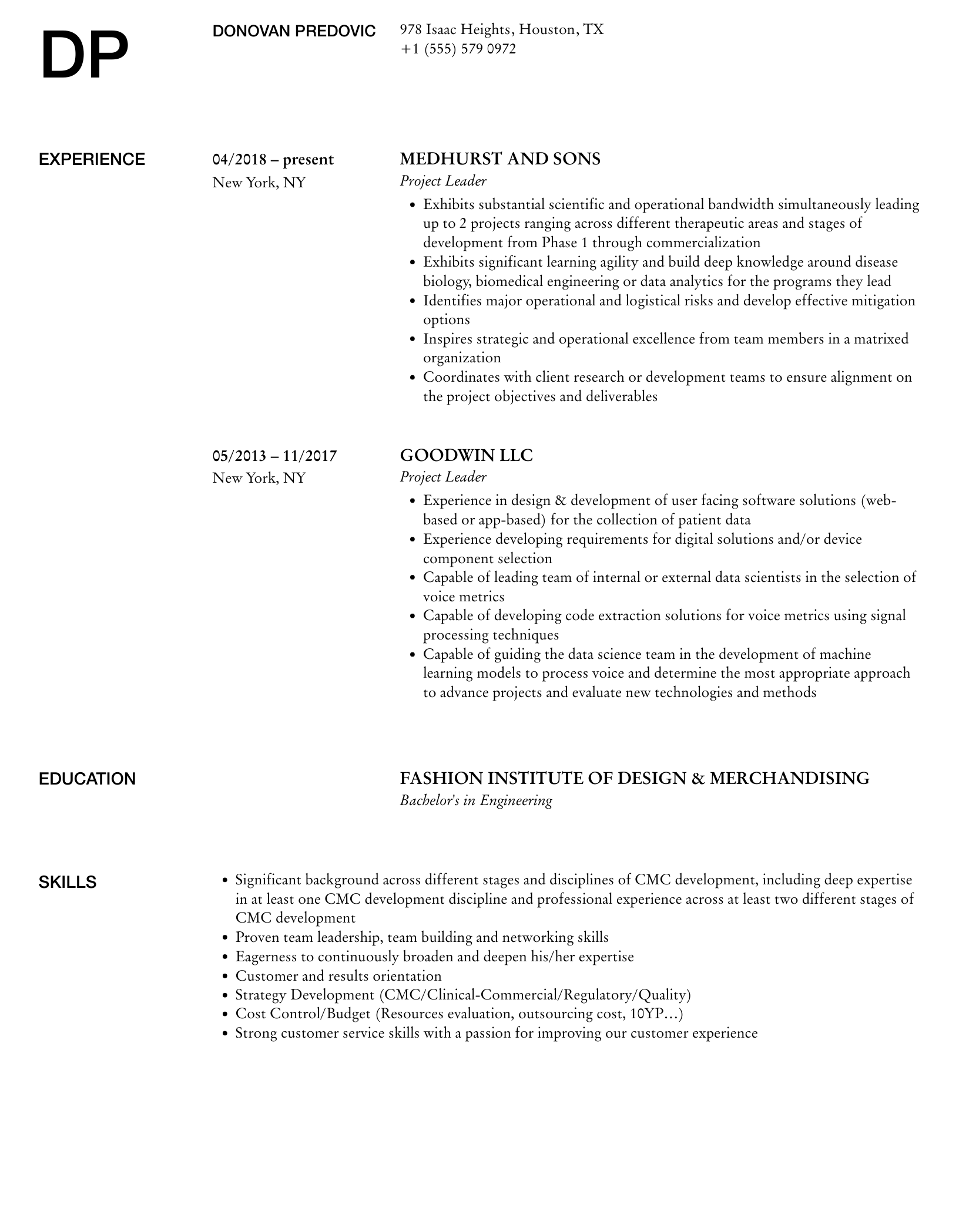 Project Leader Resume Samples Velvet Jobs