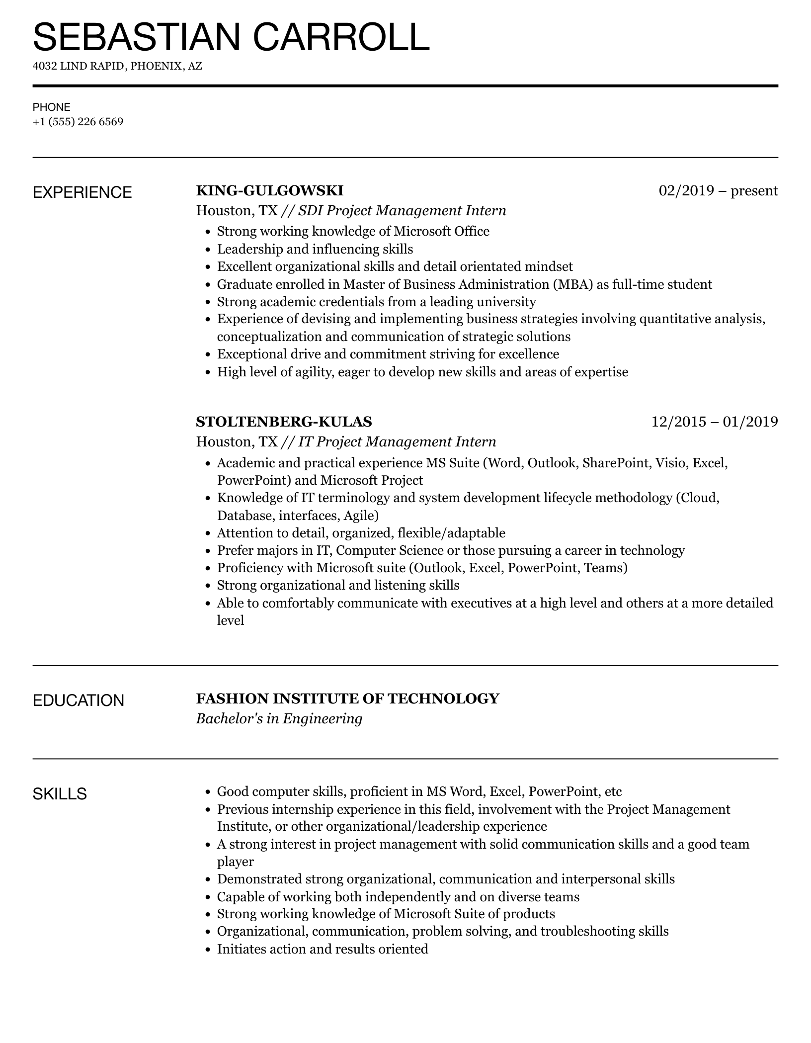 Project Management Intern Resume Samples Velvet Jobs Project Management Intern Resume Samples Velvet Jobs