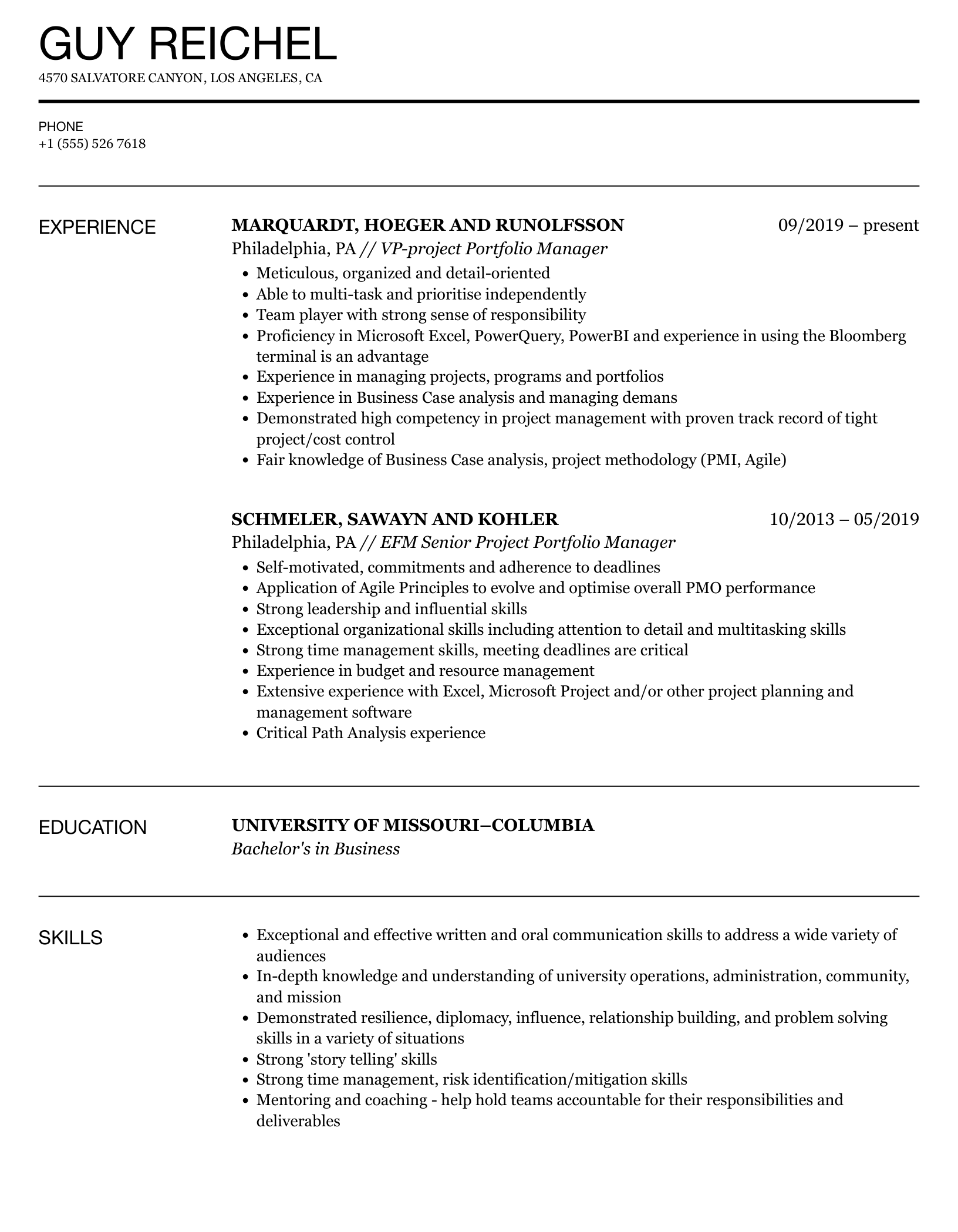 Project Portfolio Manager Resume Samples Velvet Jobs Project Portfolio Manager Resume Samples Velvet Jobs