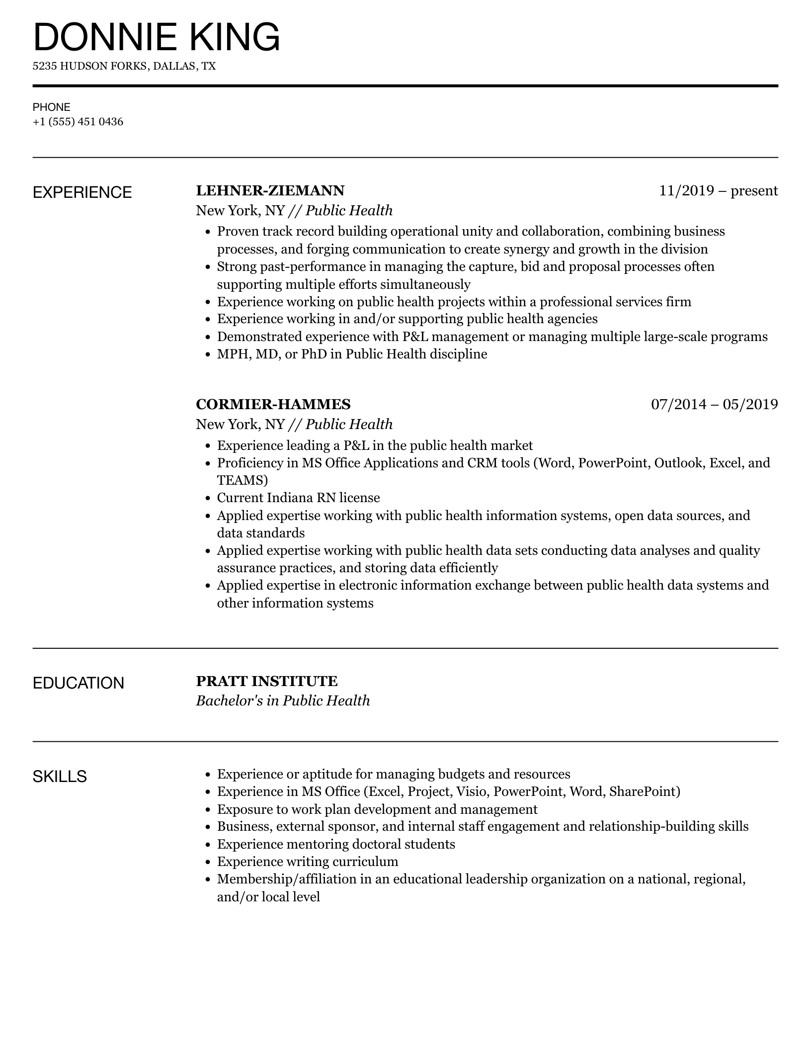 Public Health Resume Sample Rutanngreenbergart Public Health Resume Sample Rutanngreenbergart