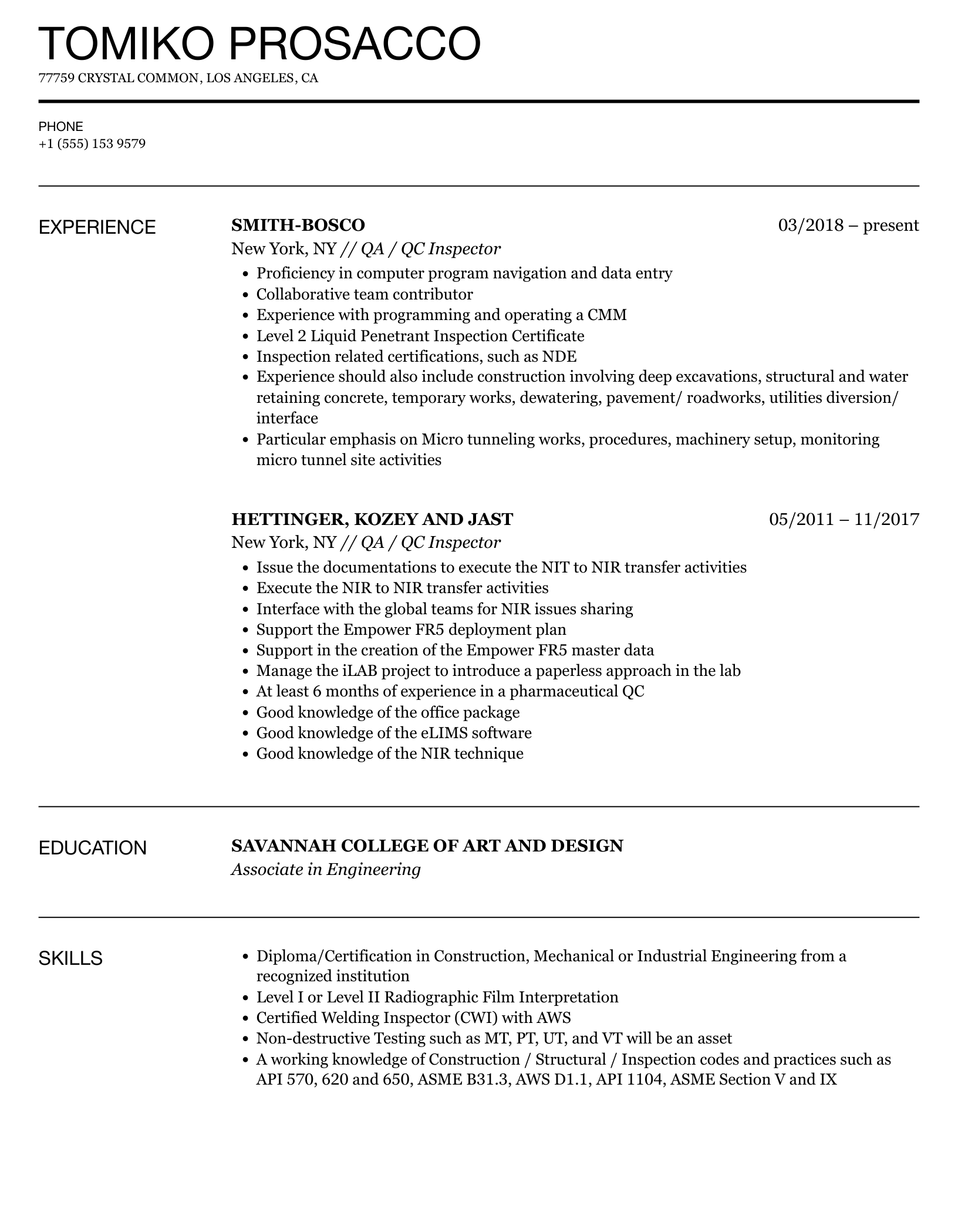 Quality Control Inspector Resume Aboutstockillustration