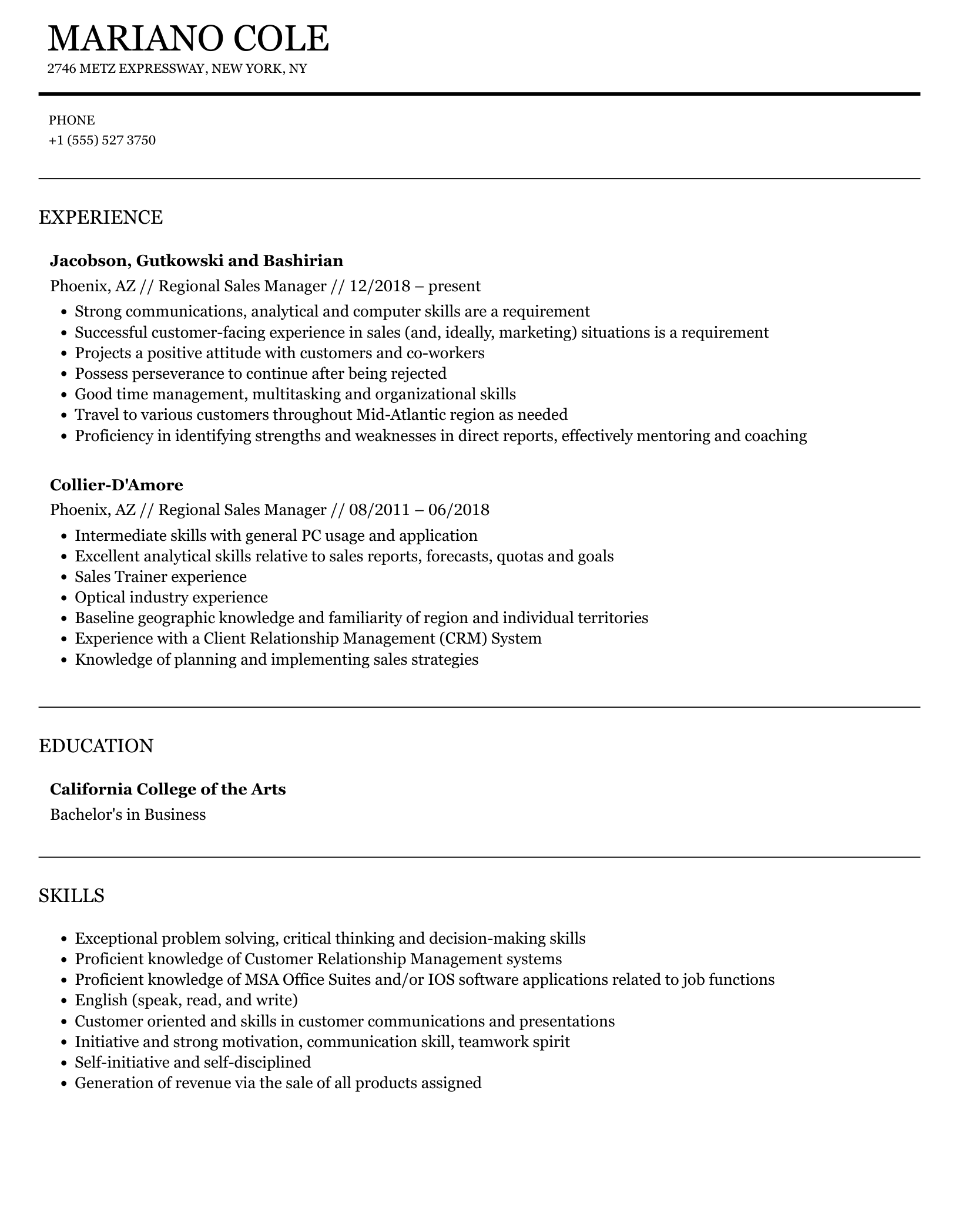 Regional Sales Manager Resume Samples Velvet Jobs Regional Sales Manager Resume Samples Velvet Jobs