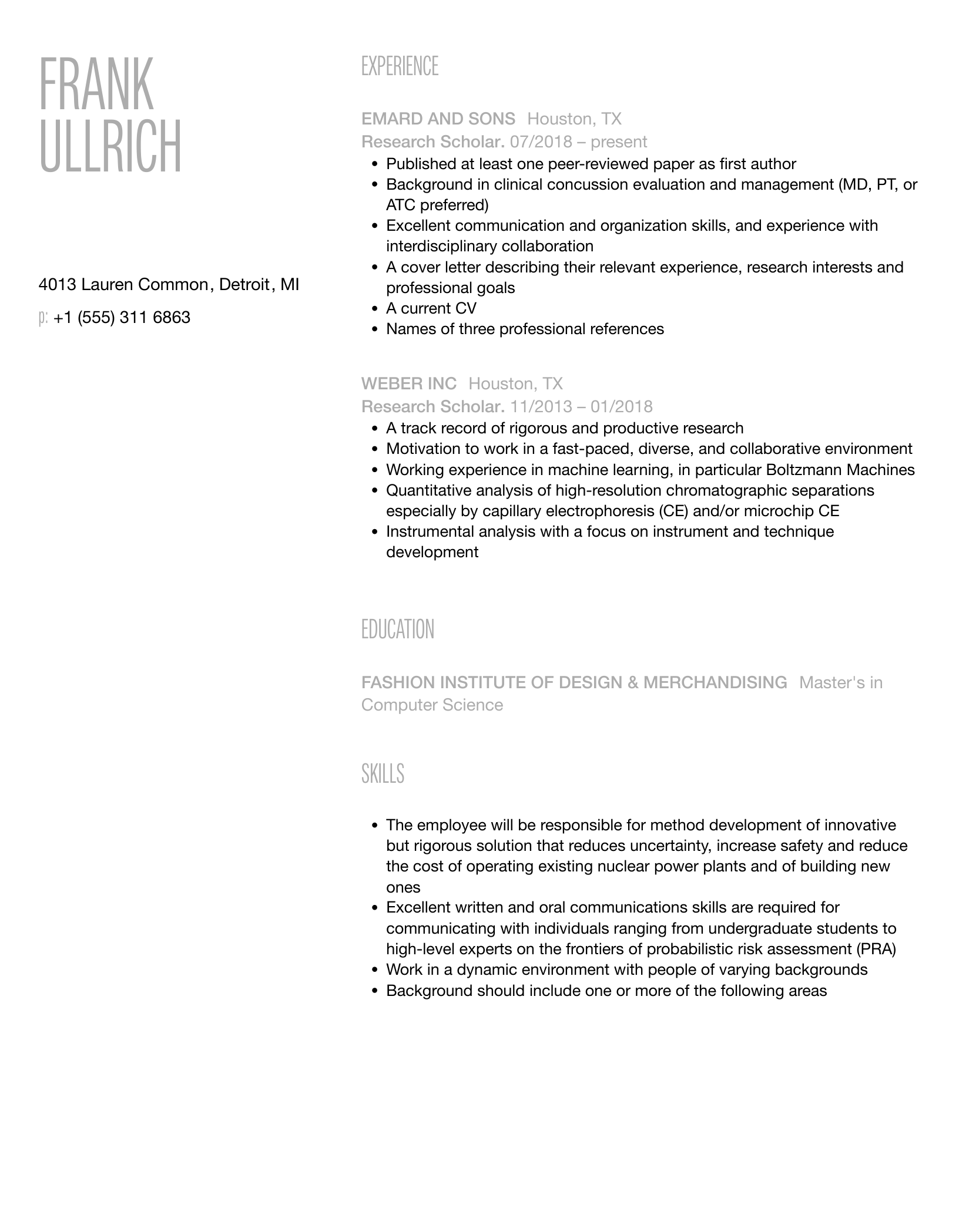 Research Scholar Resume Samples Velvet Jobs