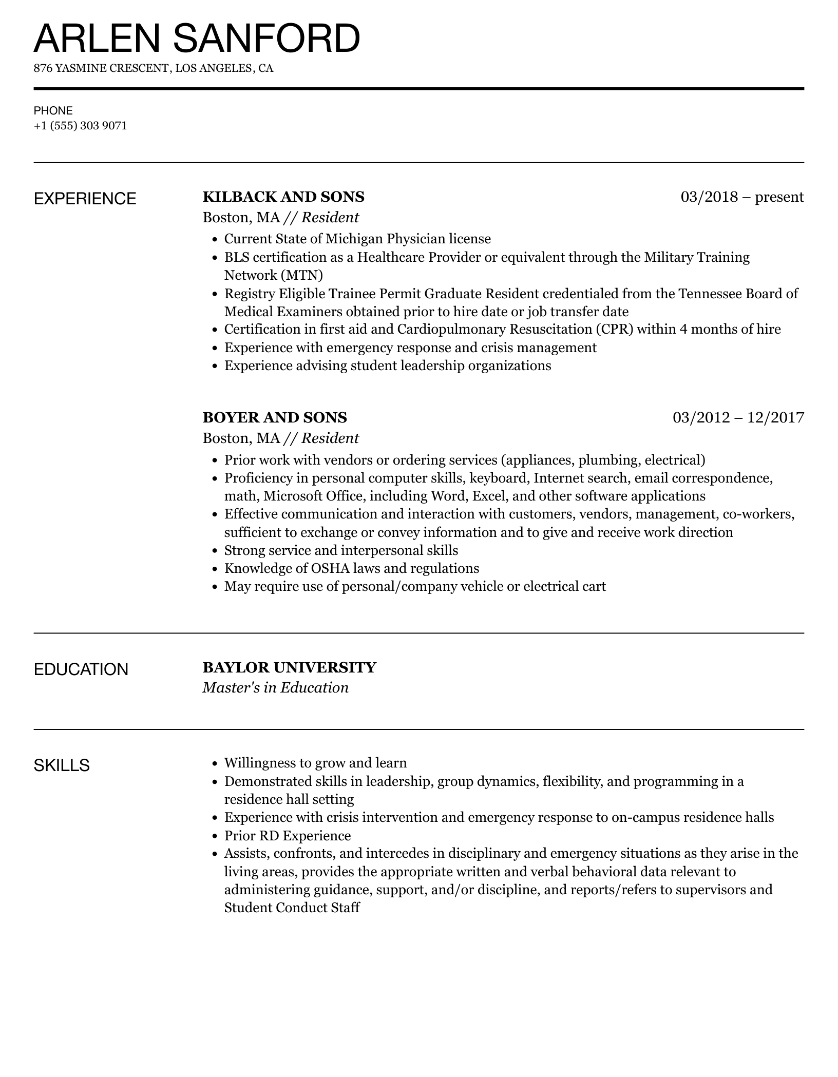 Resident Resume Samples Velvet Jobs Resident Resume Samples Velvet Jobs