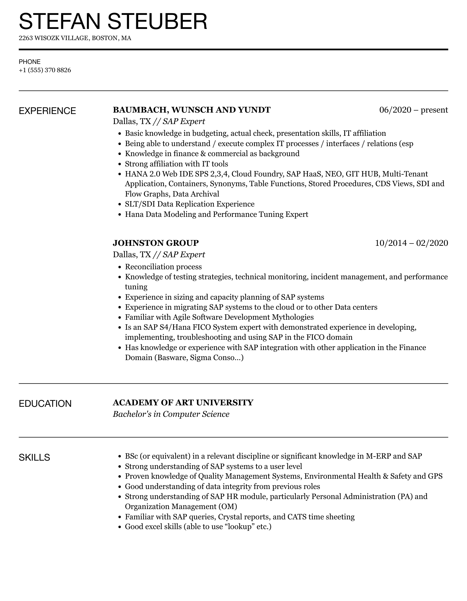 Tisztelettel Ad zik K s rt s Fokozatosan Sap What Resume Sz nd kosan K zvet t Szalag
