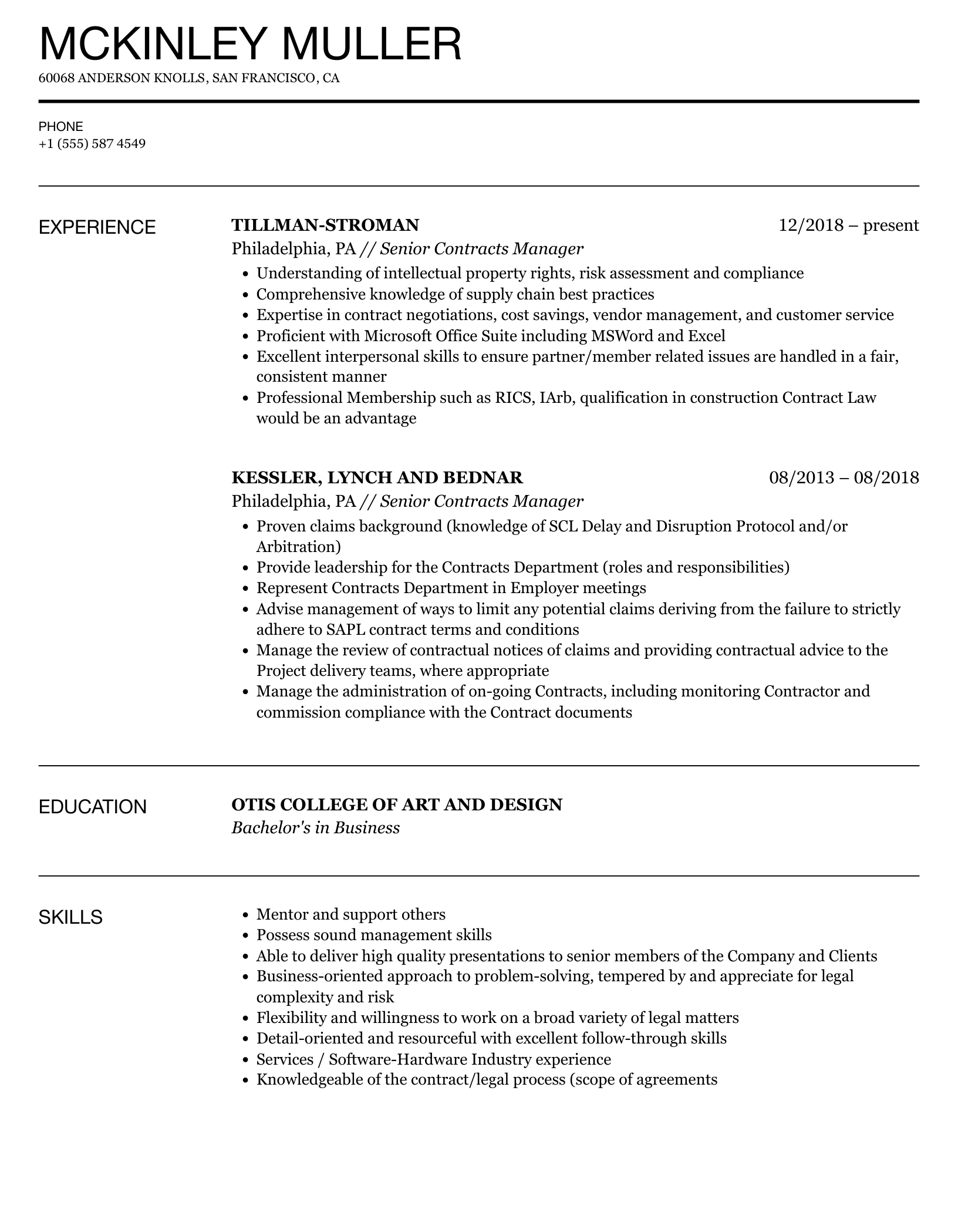 Contract Manager Resume Sample Crushlimbraw Blog