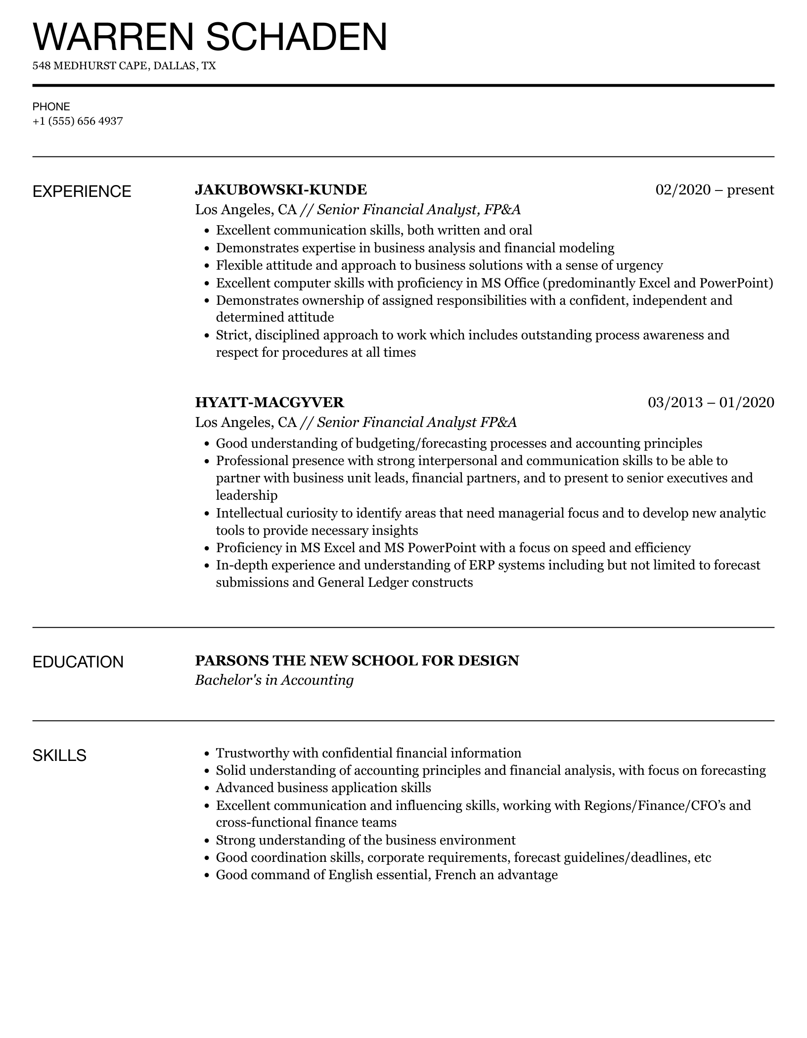 Senior Financial Analyst Resume Samples Velvet Jobs