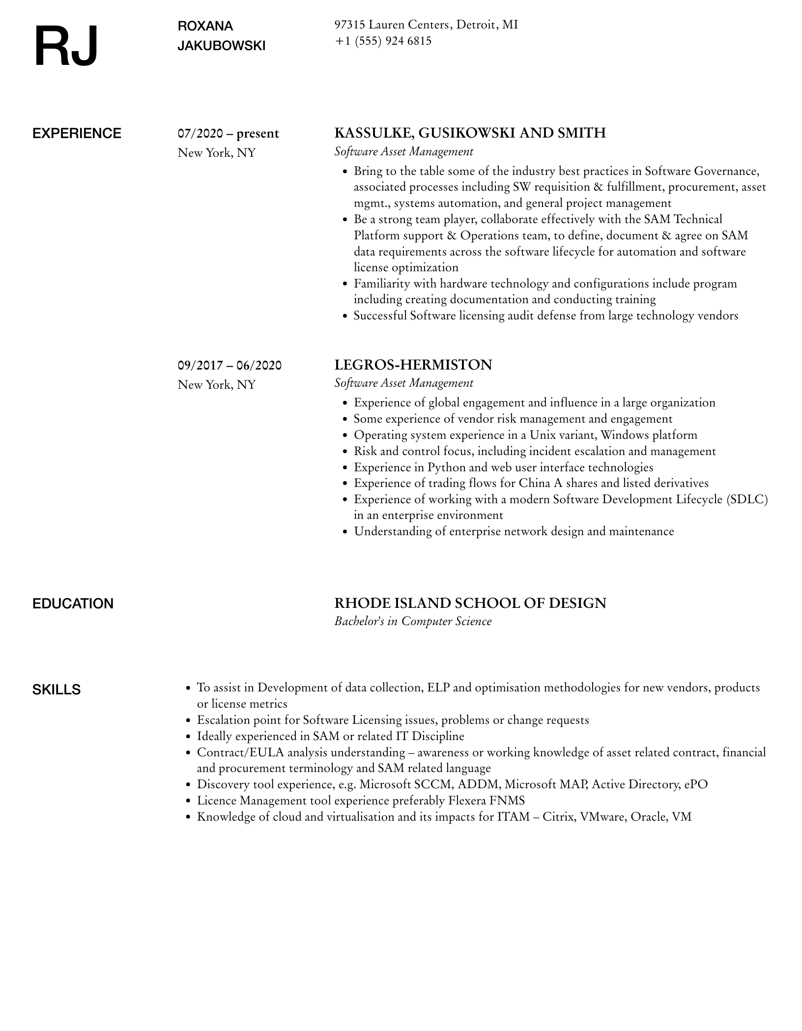 Software Asset Management Resume Samples Velvet Jobs