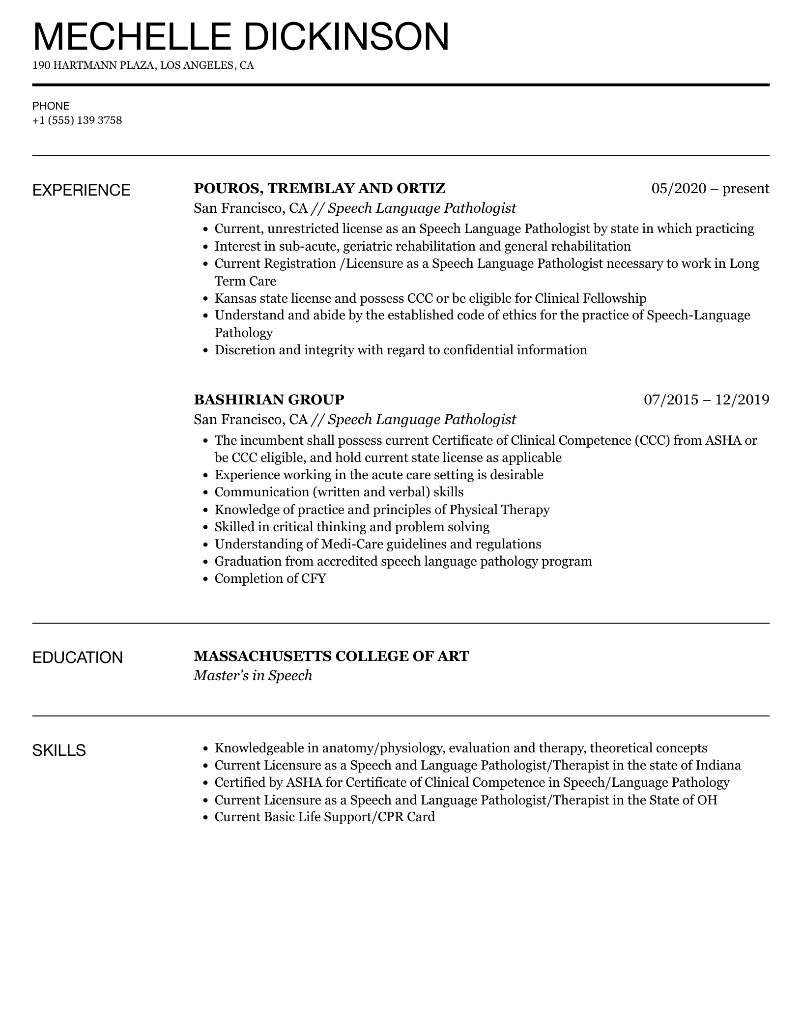 Slp Resume Examples Historianovest Blog