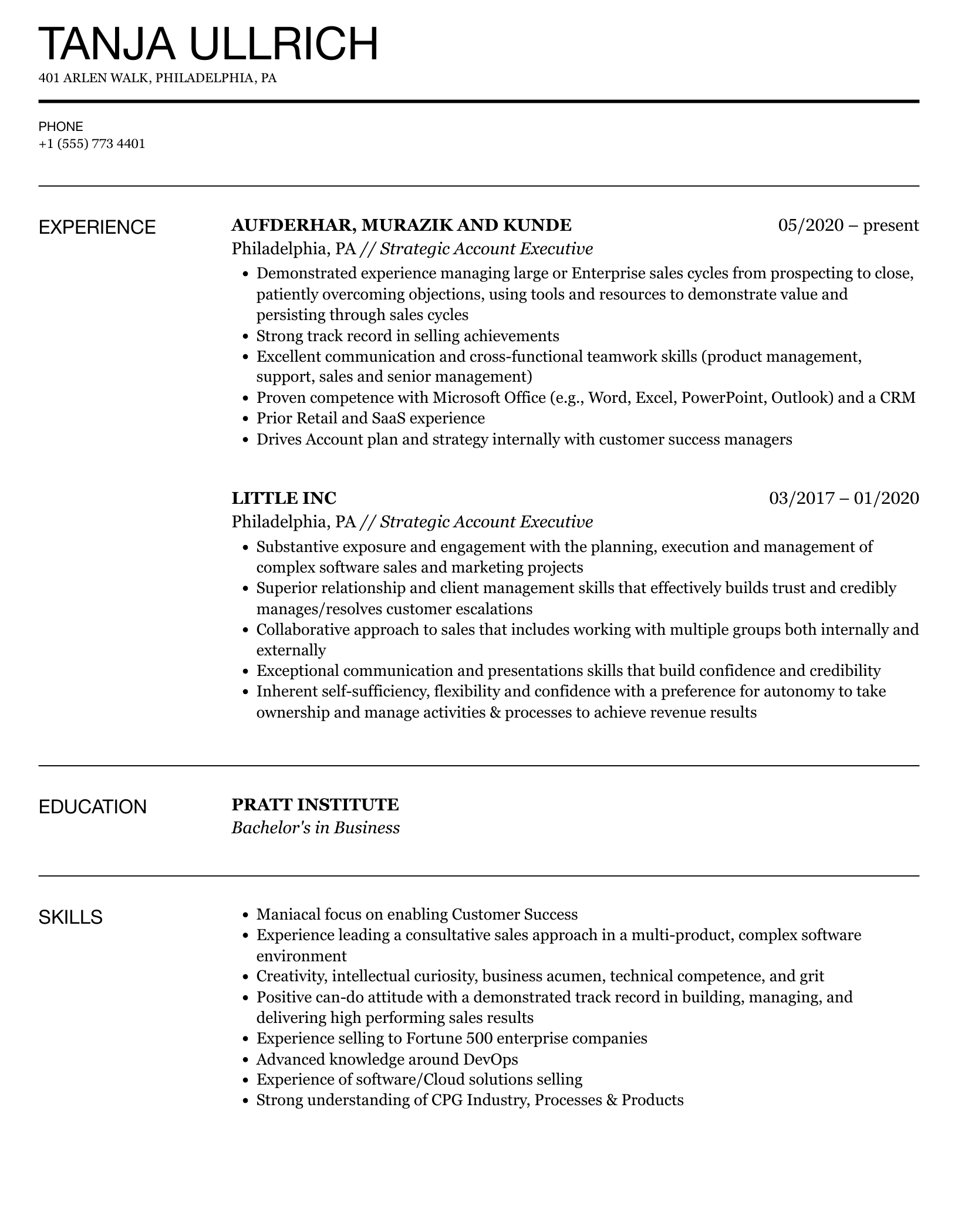 Strategic Account Executive Resume Samples Velvet Jobs