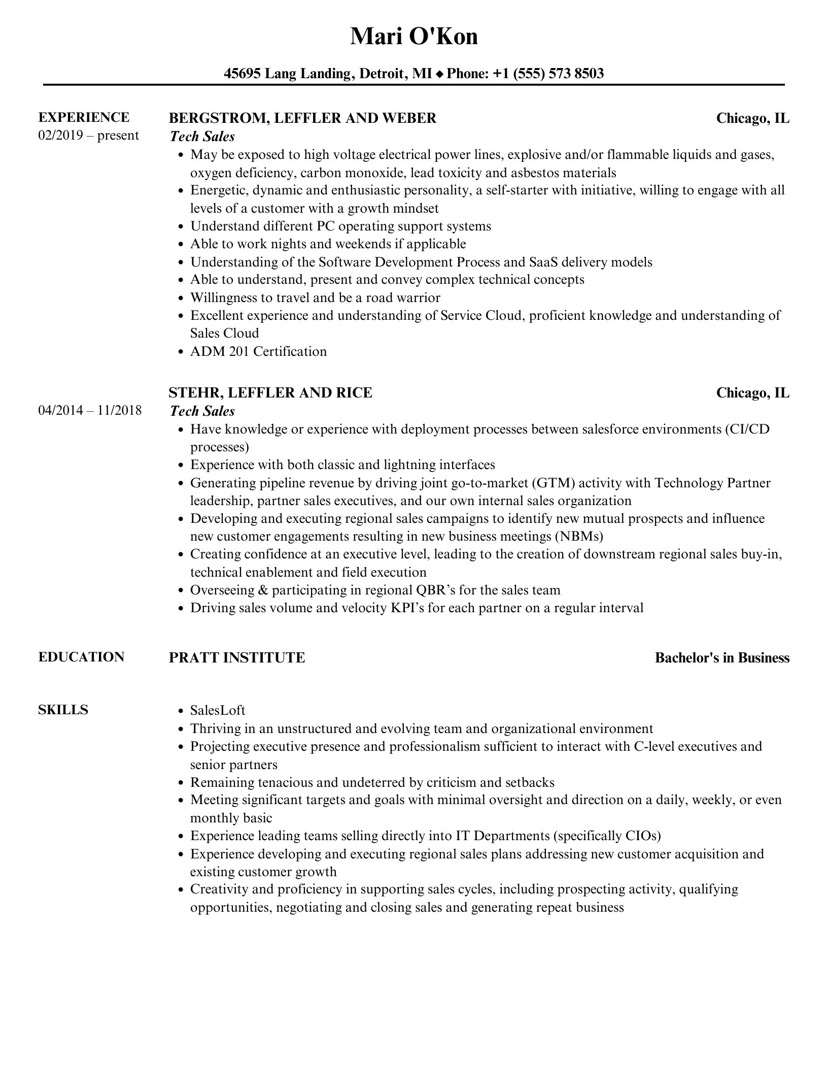 Tech Sales Resume Samples Velvet Jobs