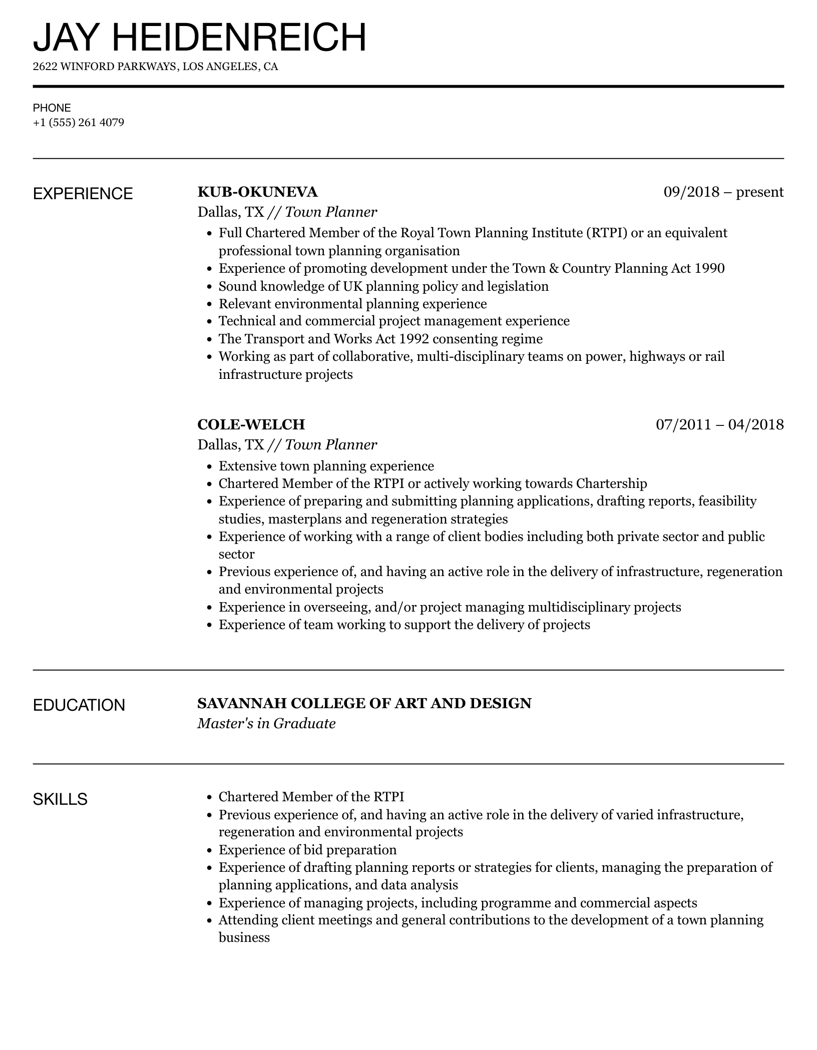  Planner Resume ThomasSims Blog