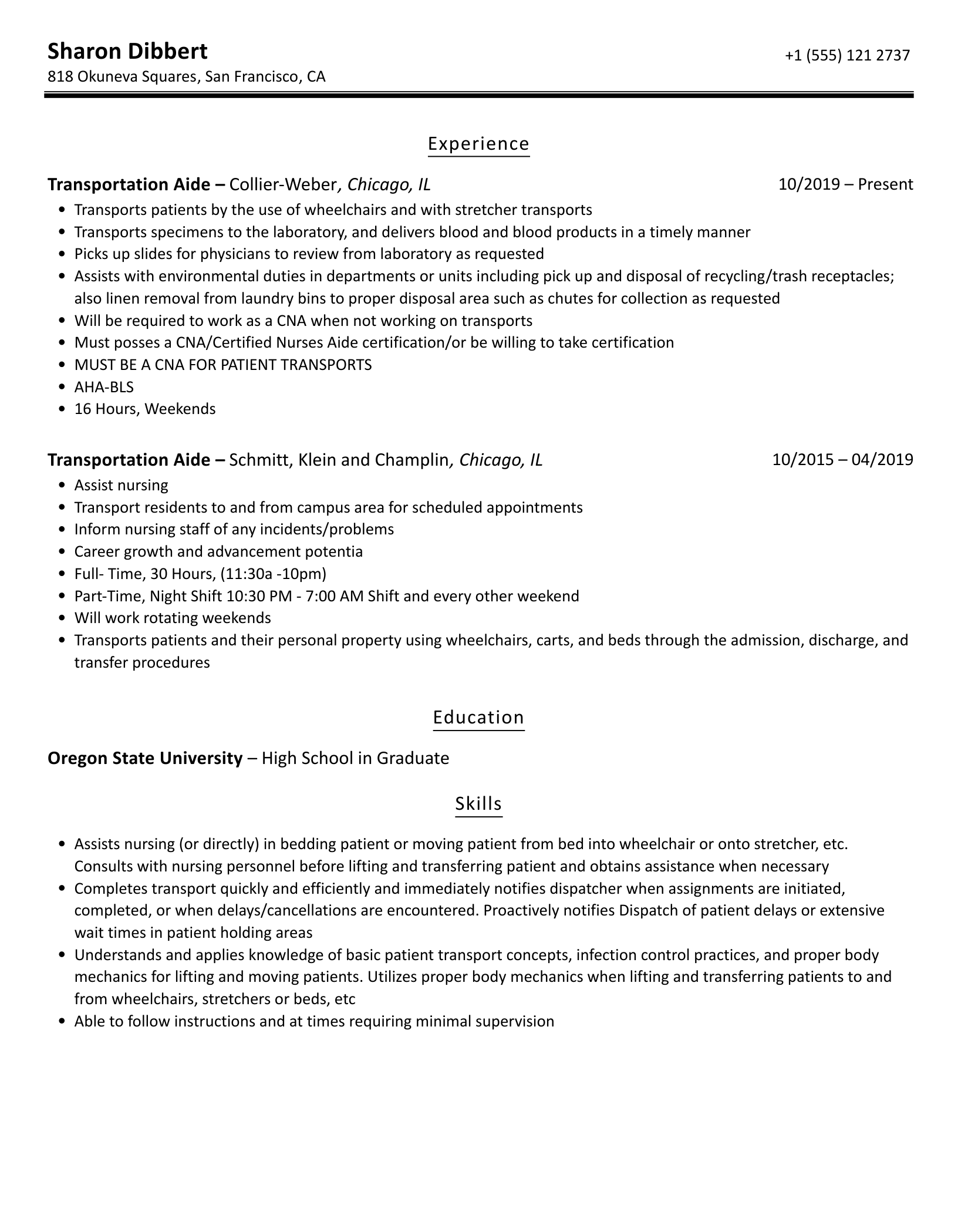Transportation Aide Resume Samples | Velvet Jobs Transportation Aide Resume Samples | Velvet Jobs