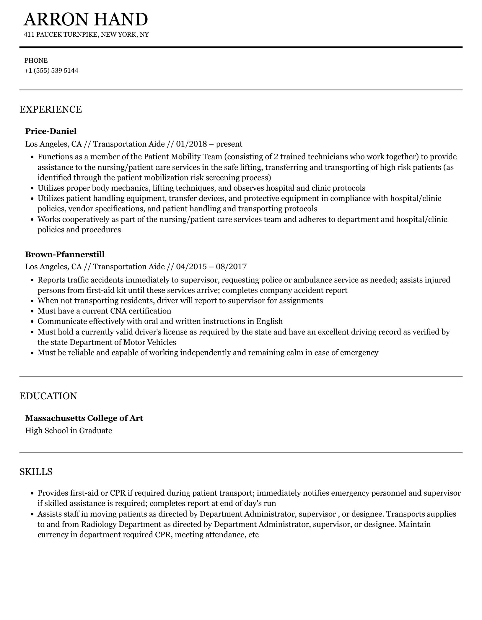 Transportation Aide Resume Samples | Velvet Jobs Transportation Aide Resume Samples | Velvet Jobs