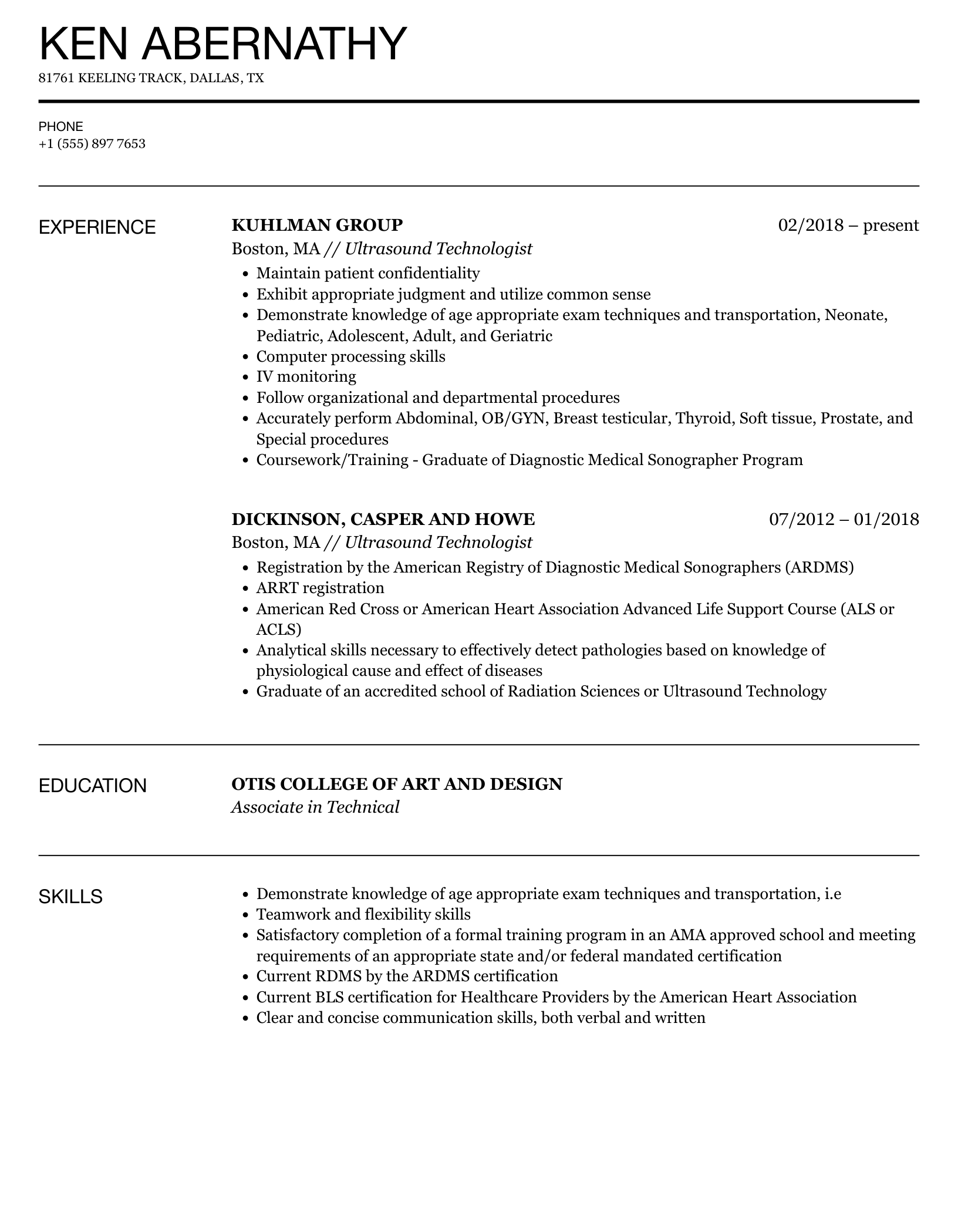 Resume For Ultrasound Tech Microfiberarmlesschaiselorefurbished