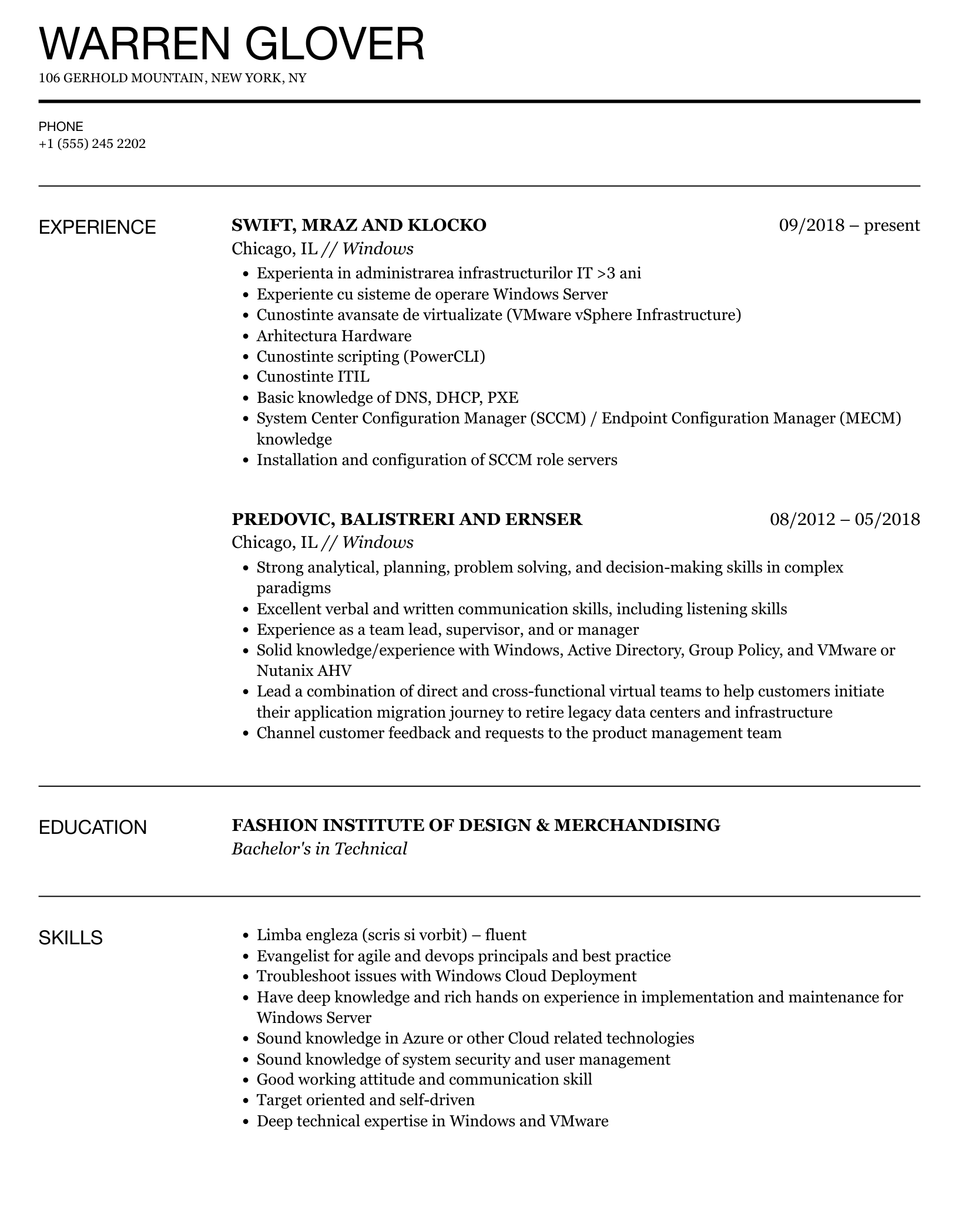 Windows Resume Samples Velvet Jobs